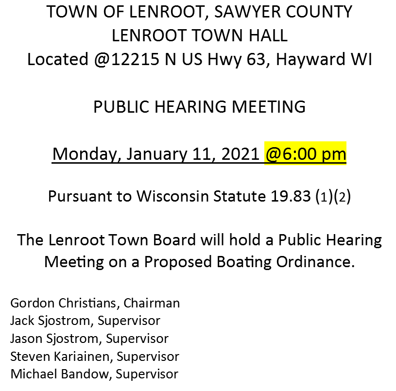 Town of Lenroot – Town of Lenroot